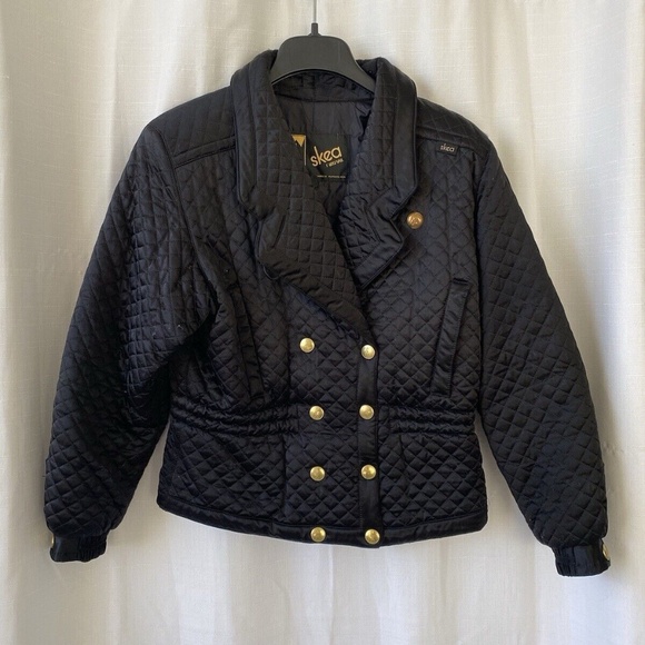 Skea | Jackets & Coats | Skea Vintage Luxury Black Quilted Ski Jacket ...